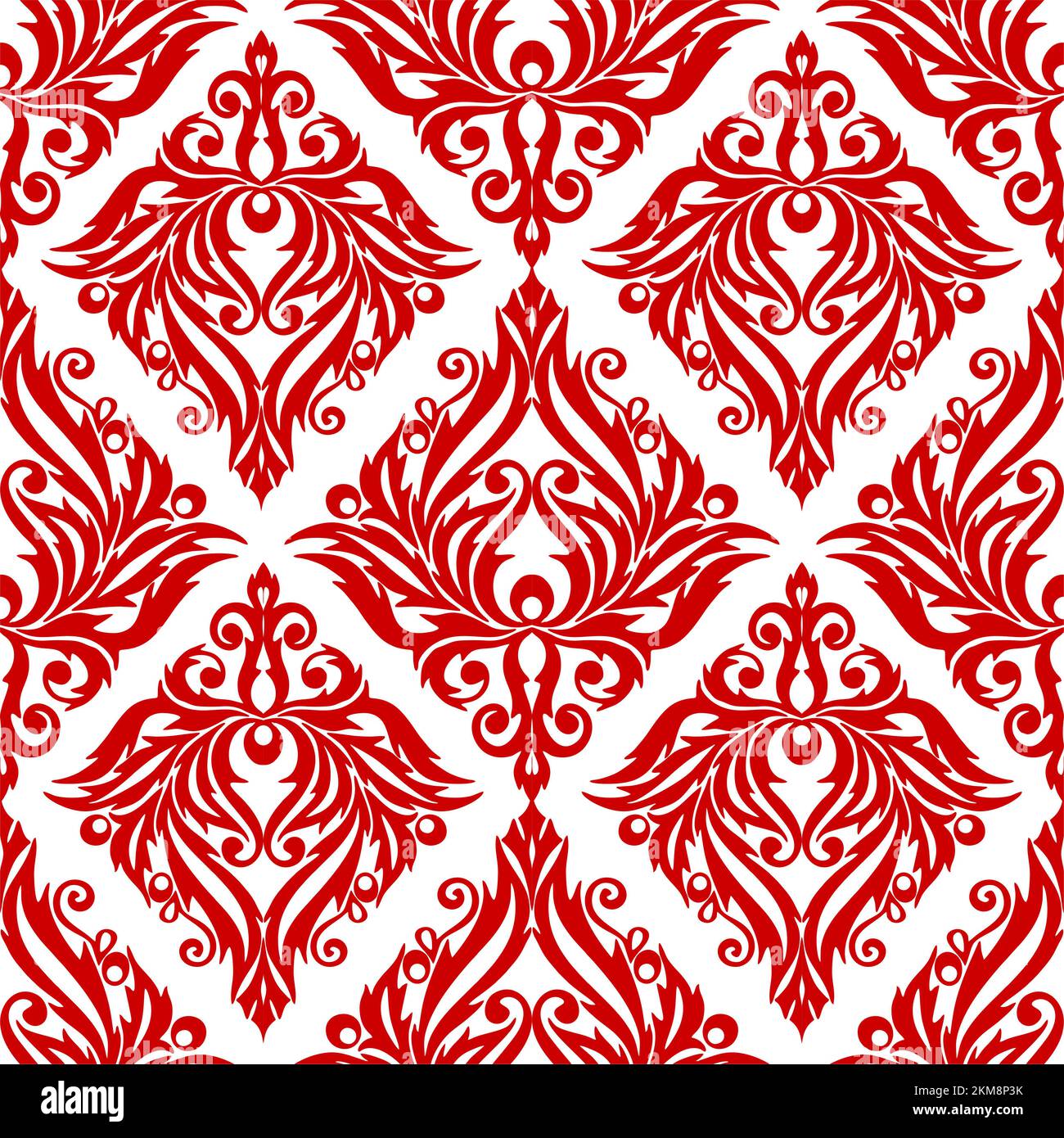 Red Damask Border