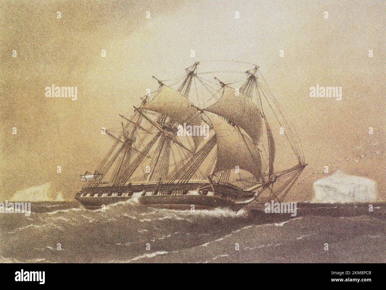 Illustration of HMS Challenger in 1858 by William Frederick Mitchell ...