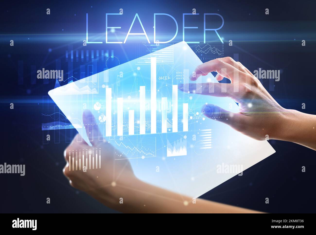 Hand holding futuristic, business concept Stock Photo - Alamy