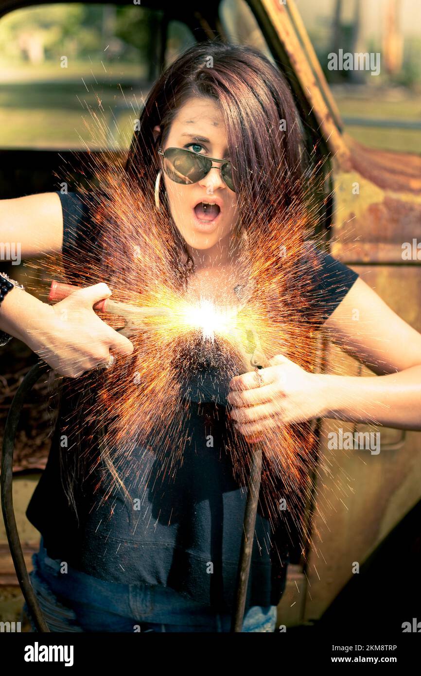 Electric Shock Sees A Shocked Woman Gets A Voltage Blast Of Electrical ...