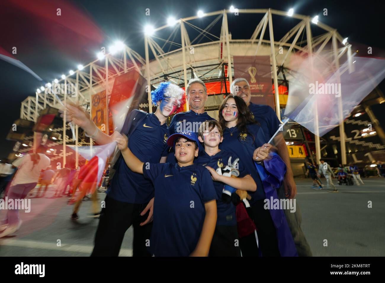 France fans outside the stadium before the FIFA World Cup Group D match ...