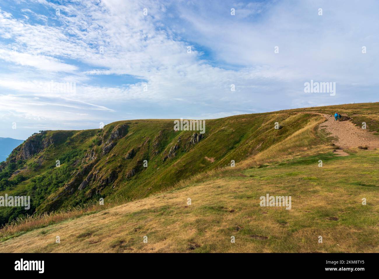 Vosges (Vogesen) Mountains: summit Hohneck, view to South to mountain ...