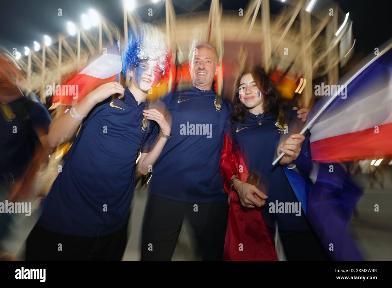 France fans outside the stadium before the FIFA World Cup Group D match ...