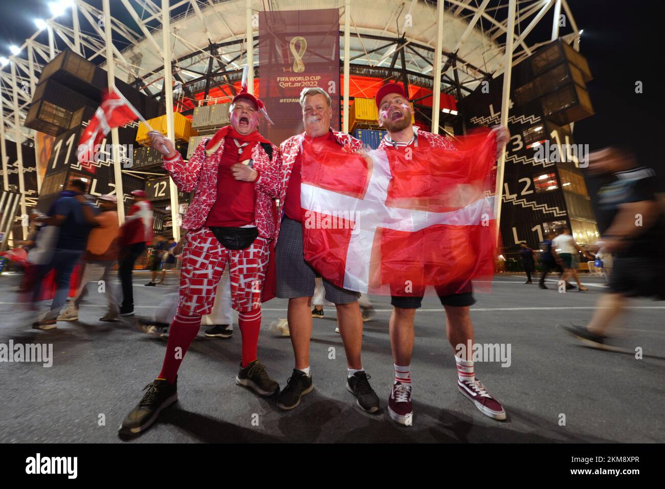 Denmark fans outside the stadium before the FIFA World Cup Group D ...