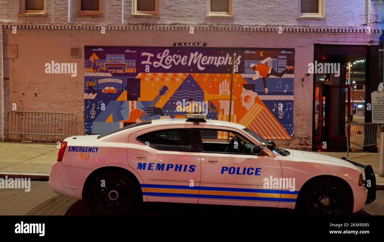 Police Car at Beale Street in Memphis - the home of Blues and Rock ...