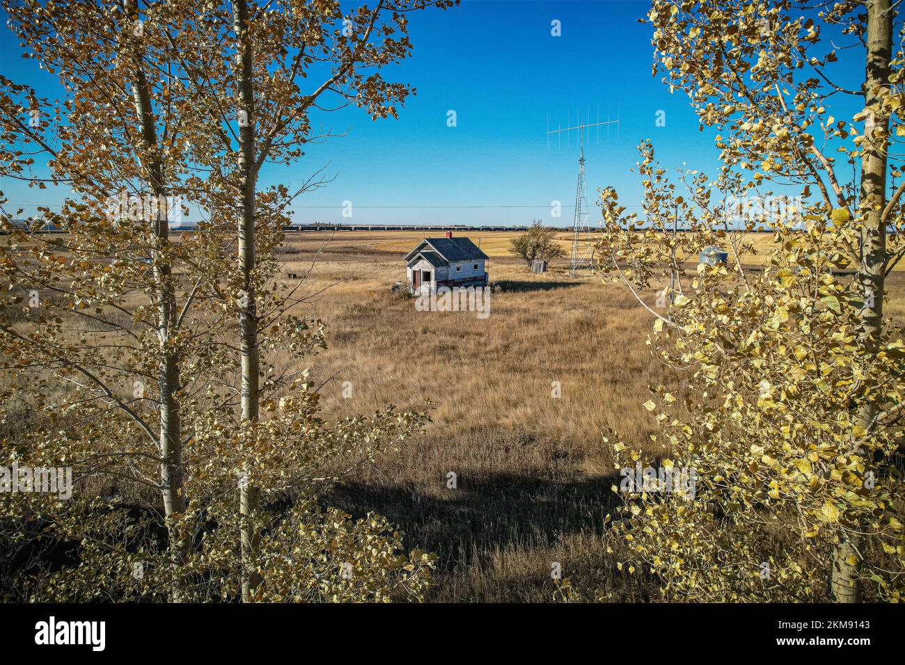An abandoned homestead in a countryside of Allan, Canada Stock Photo ...