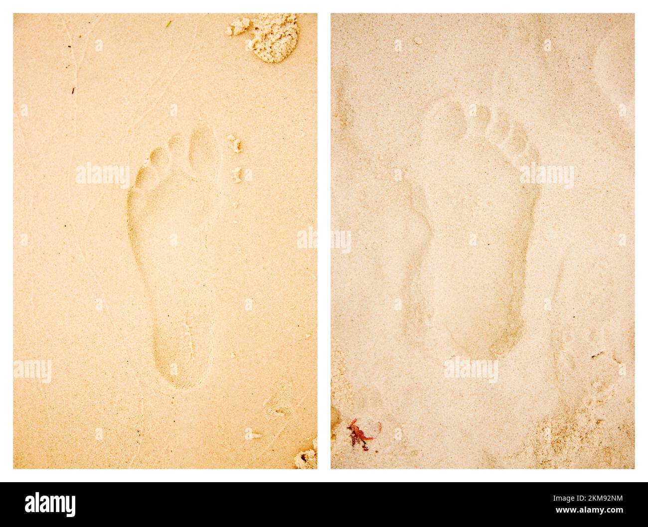 Sandy beach footprint Cut Out Stock Images & Pictures - Alamy