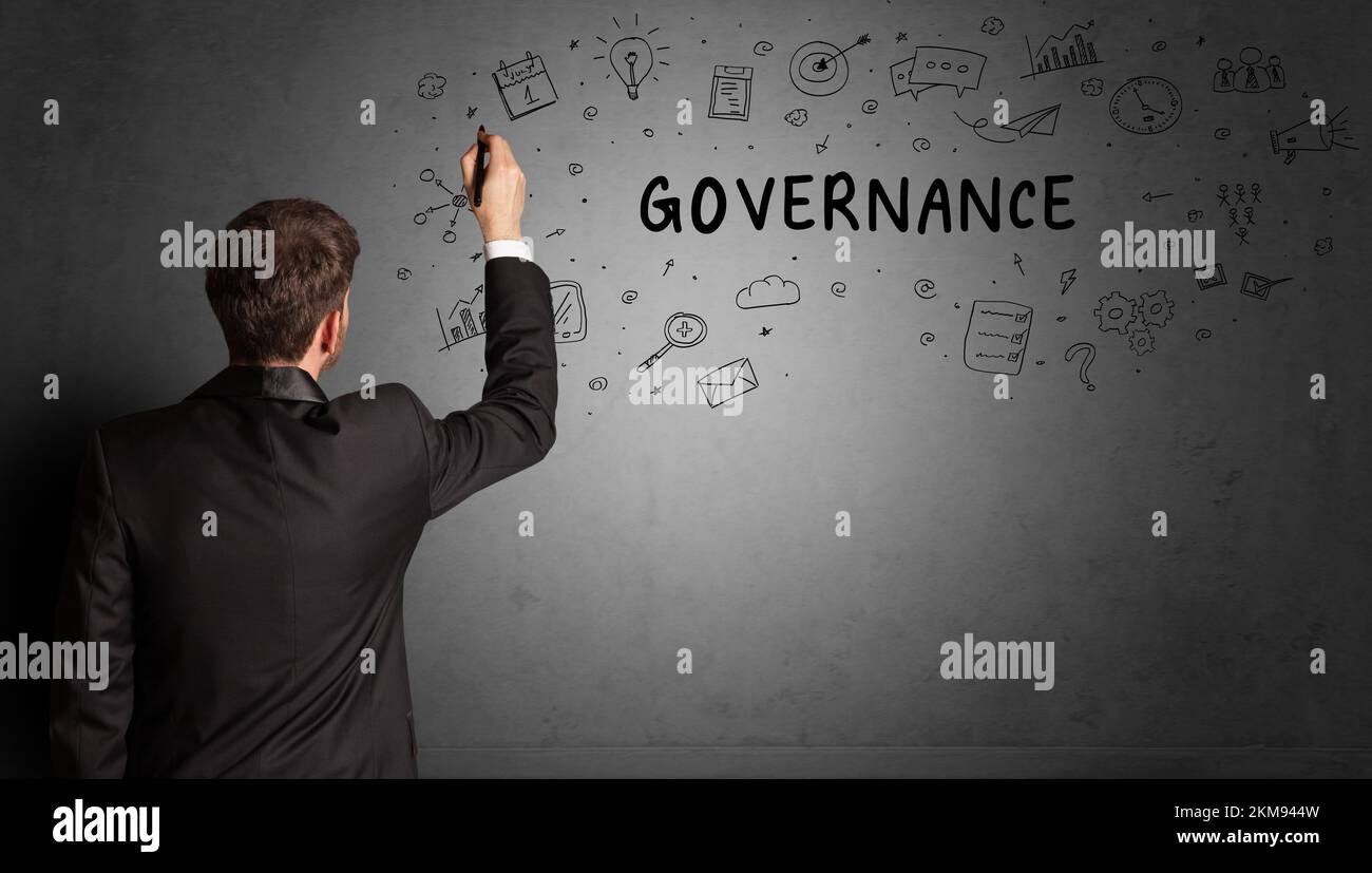 businessman drawing a creative idea sketch Stock Photo - Alamy