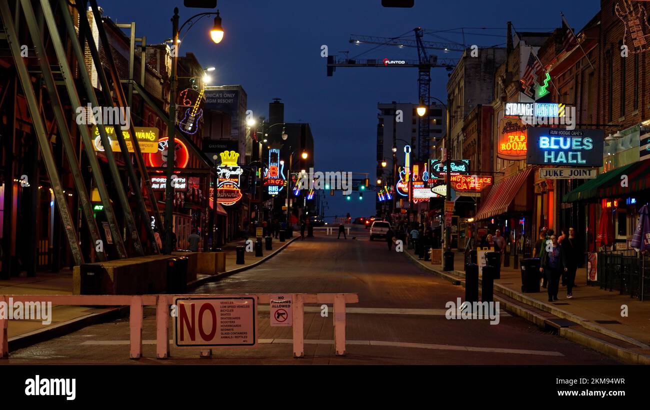 Famous Beale Street in Memphis- the home of Blues and Rock Music ...