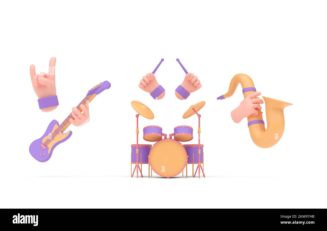 Saxophone 3d illustration Cut Out Stock Images & Pictures - Alamy