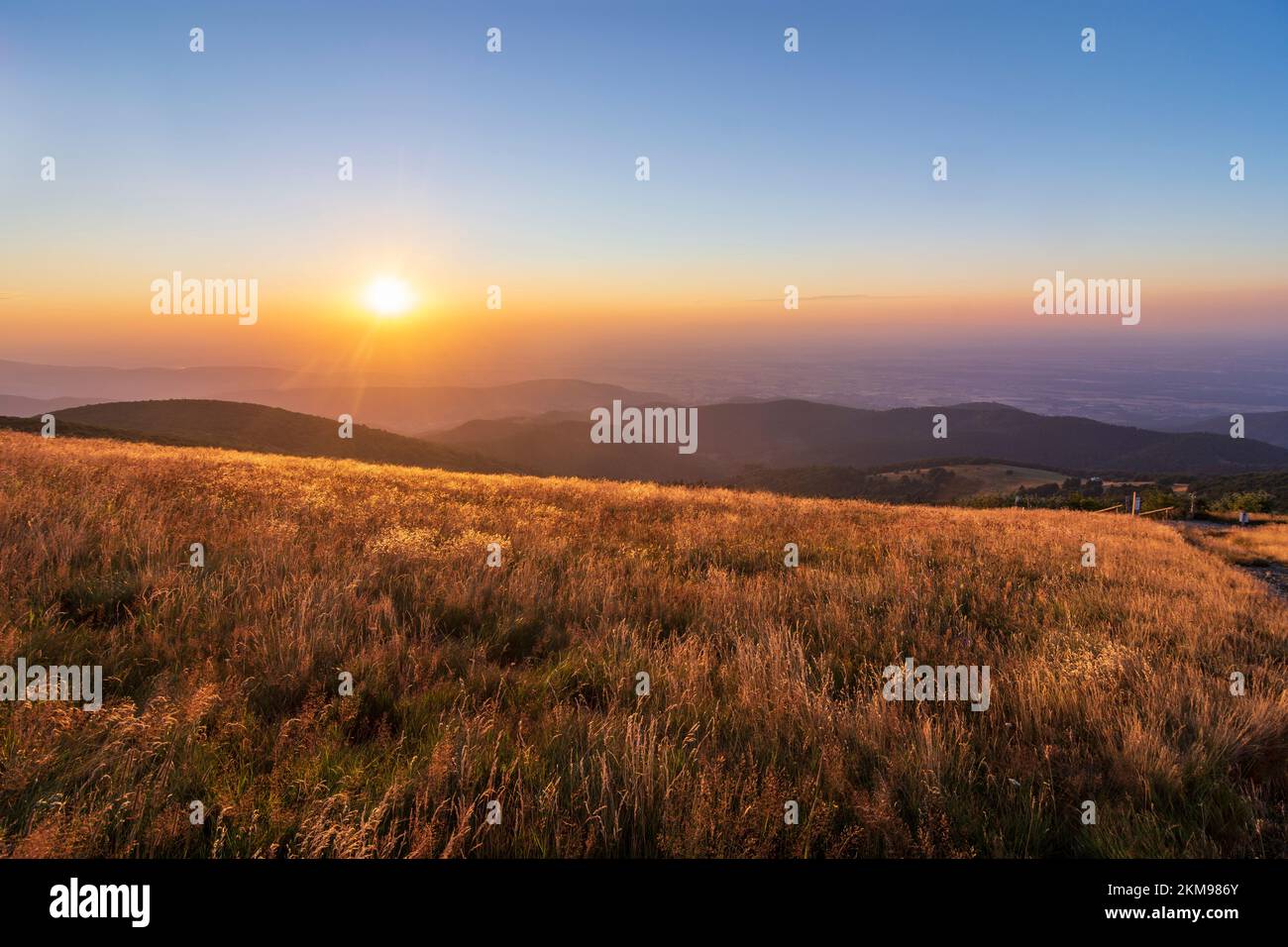 Vosges (Vogesen) Mountains: sunrise on mountain Grand Ballon (Großer ...