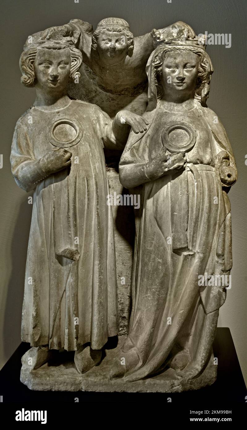 Sainte caecilia and saint valerian crowned by an angel hi-res stock ...