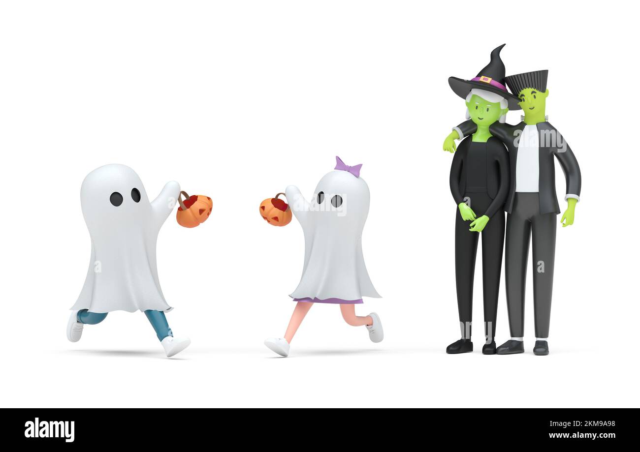 isolated Set Halloween. 3D Illustration Stock Photo - Alamy