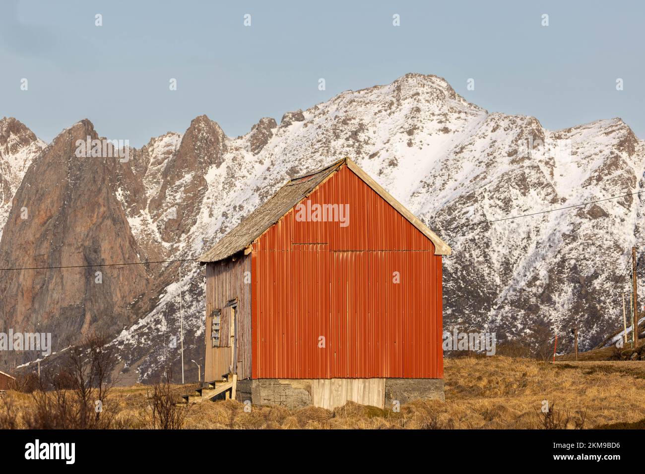Traditional red house in Vesteralen, Norway Stock Photo - Alamy