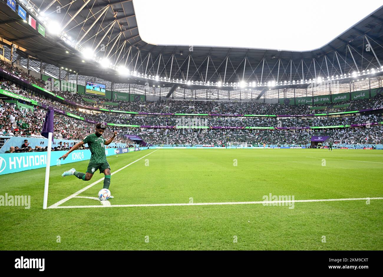 Al Rayyan, Qatar. 26th Nov, 2022. Sami Alnaji of Saudi Arabia takes a ...