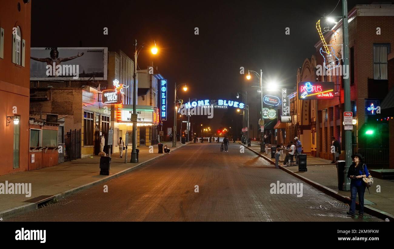 Beale Street in Memphis - the home of Blues and Rock Music and a ...