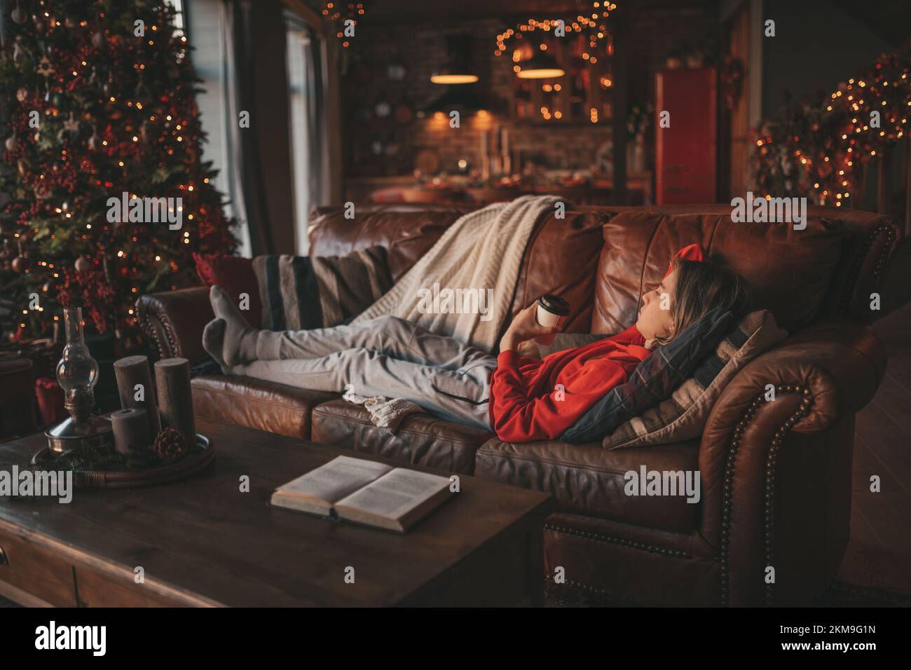 Young teen boy with long hair thoughtful look sad eyes negative mood ...