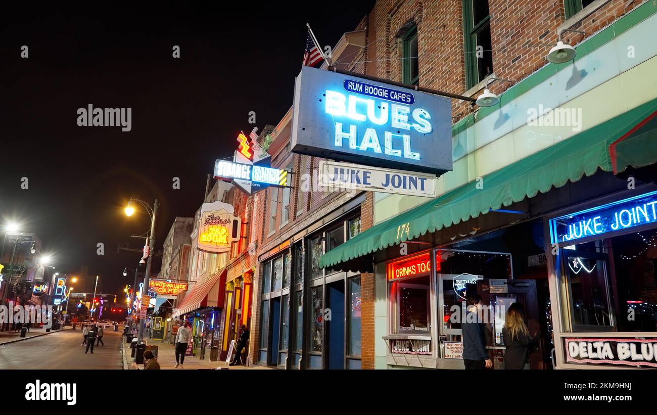 Beale Street in Memphis - the home of Blues and Rock Music and a ...