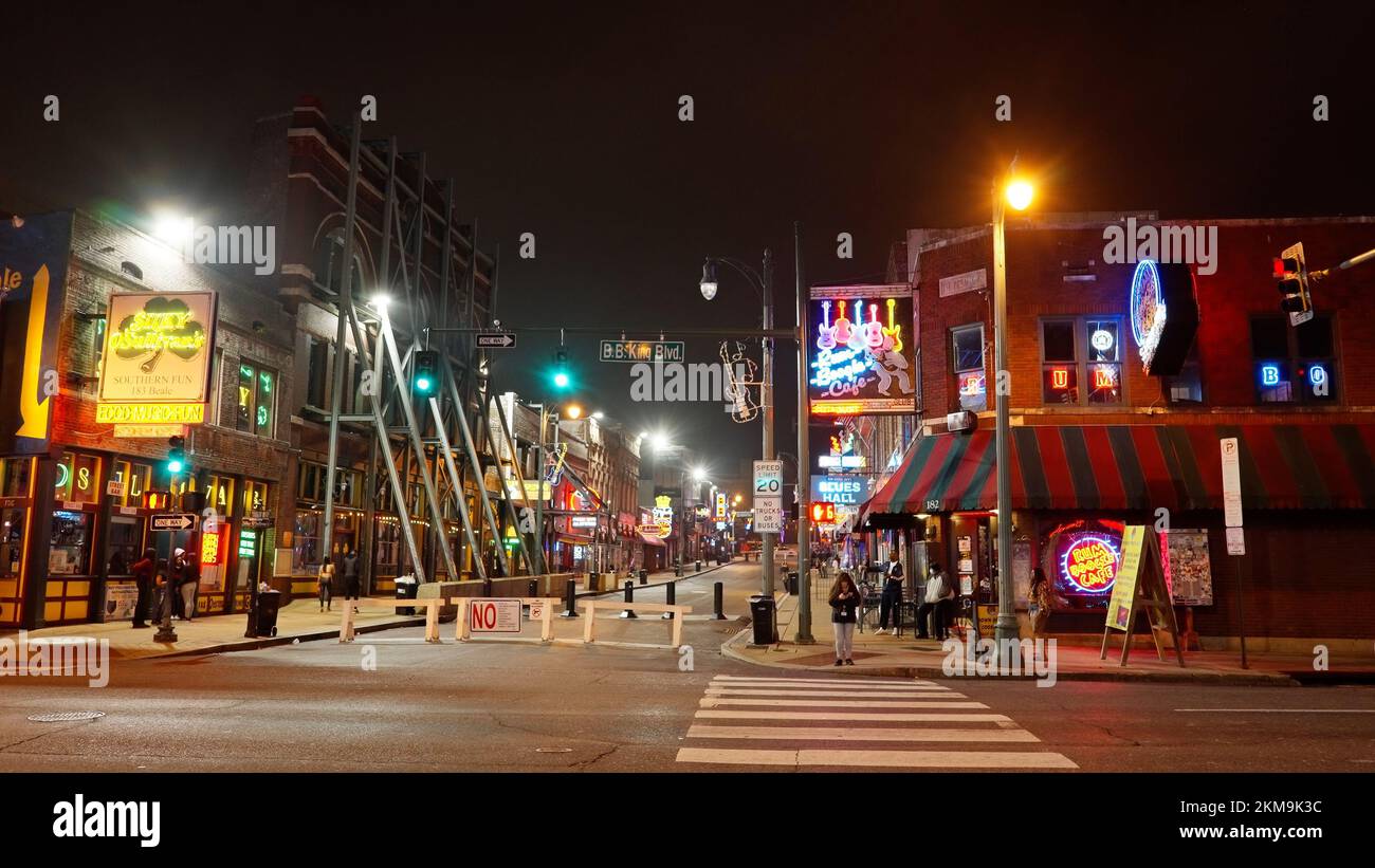 Beale Street in Memphis - the home of Blues and Rock Music and a ...