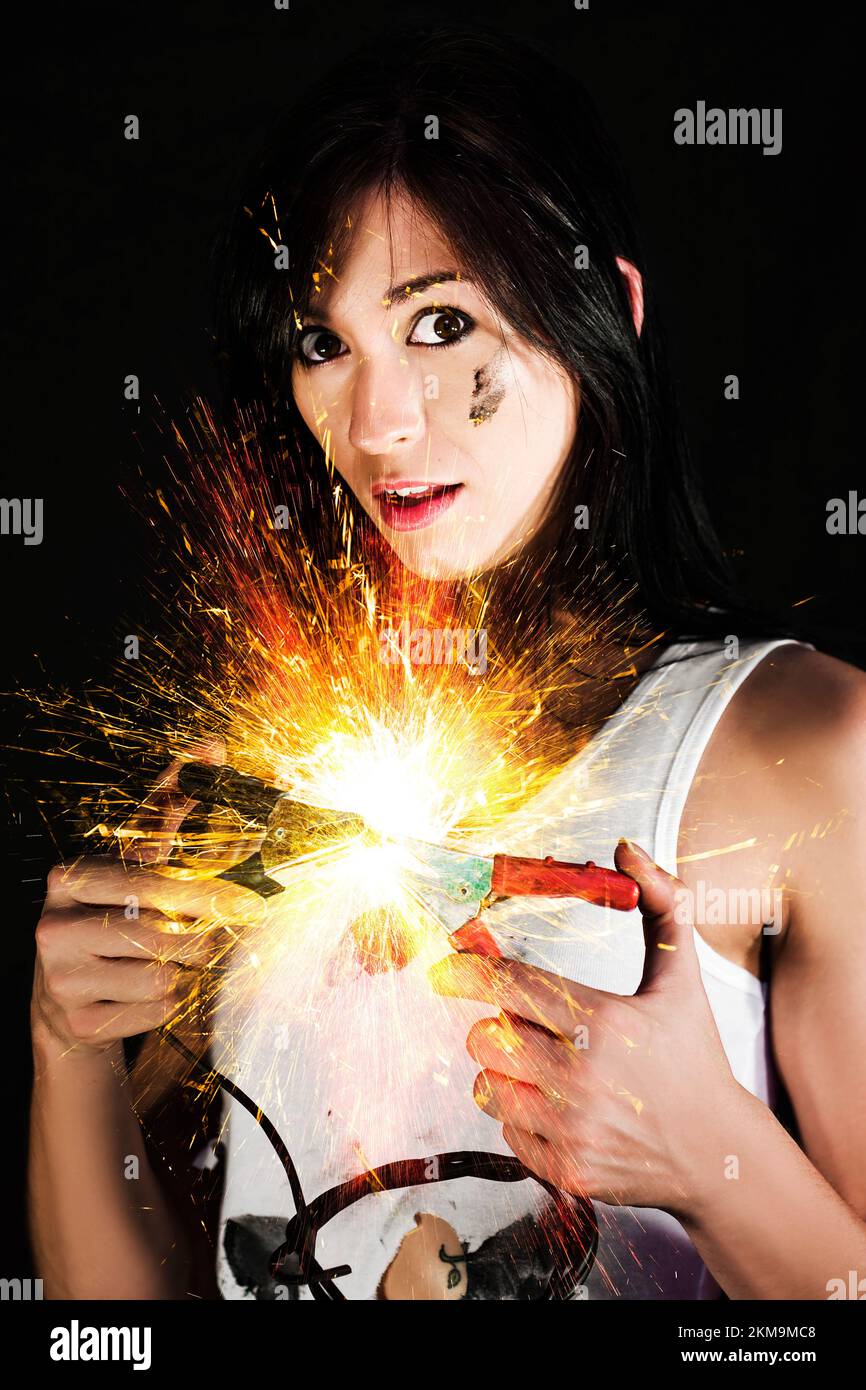 Female jump cables hi-res stock photography and images - Alamy