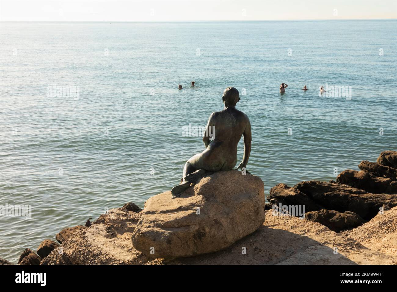 England, Kent, Folkestone, Sunny Sands Beach, Sculpture of Georgina ...