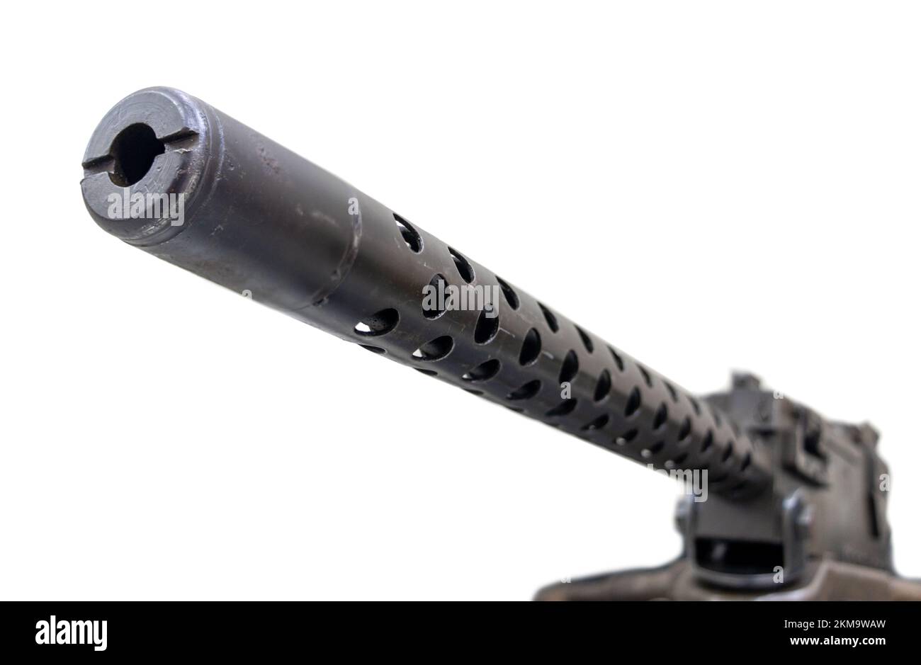 The Machine gun 30 caliber mounted on tripod, close up, isolated on ...