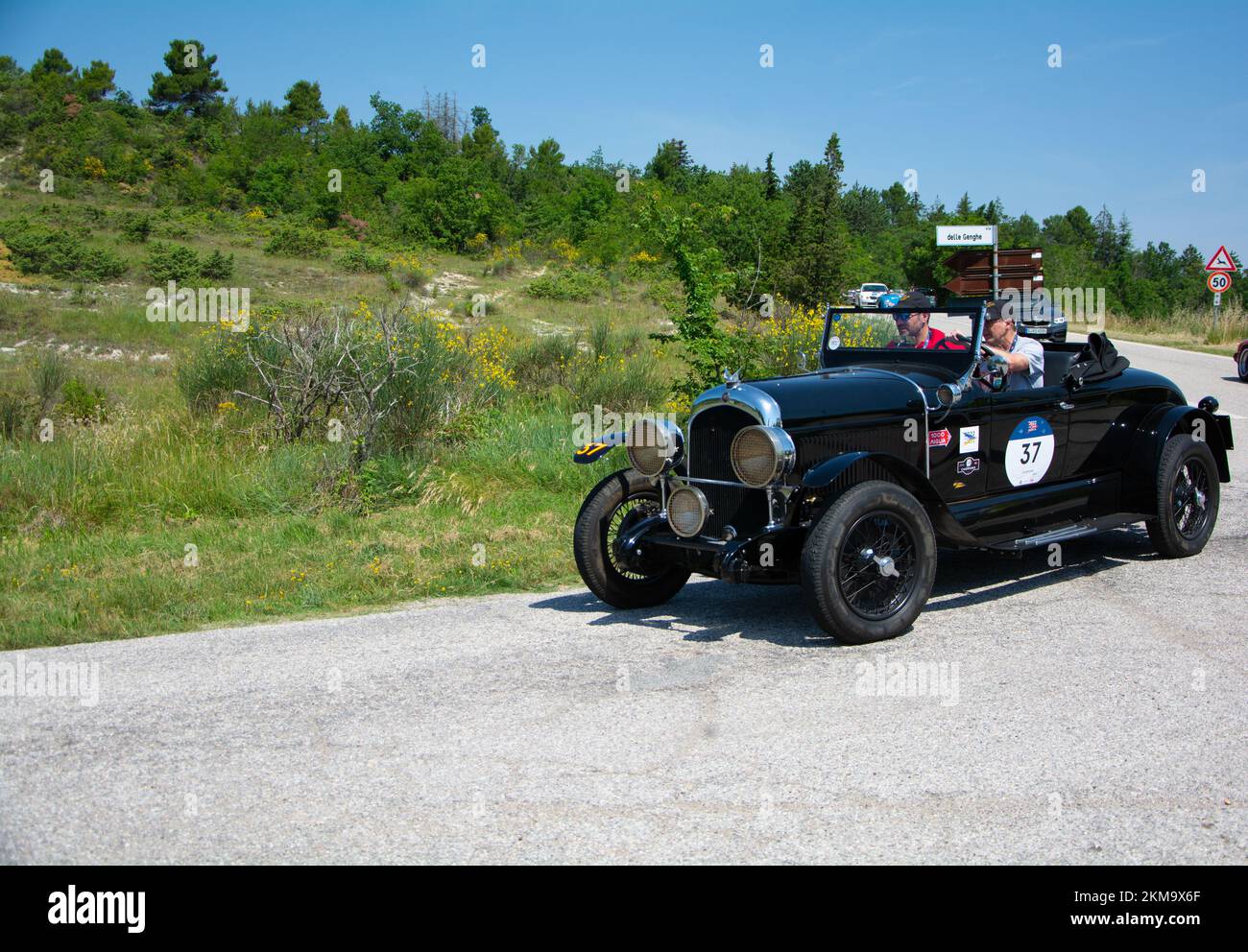 URBINO, ITALY - JUN 16 - 2022 : CHRYSLER 72 1928 on an old racing car ...