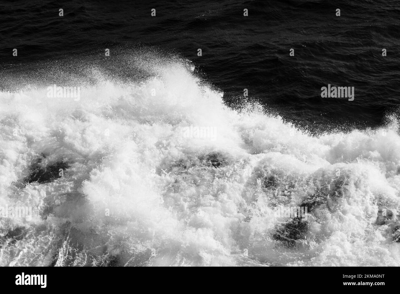 Boat wake waves in the Drake Passage, causing spray to come off the ...