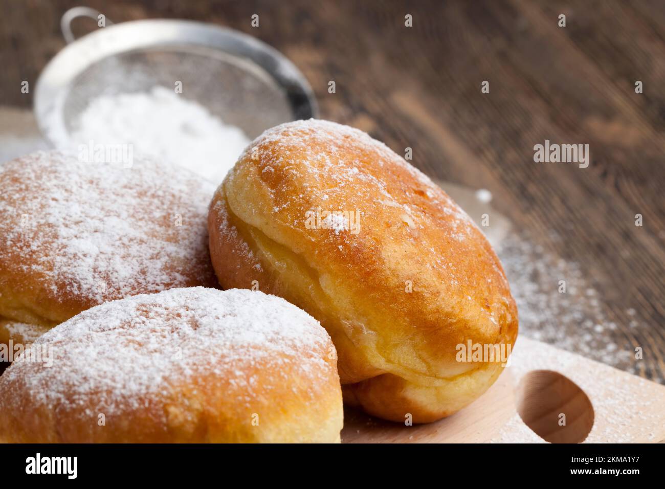 fried in oil Berlin donuts with stuffing, dessert of delicious and ...