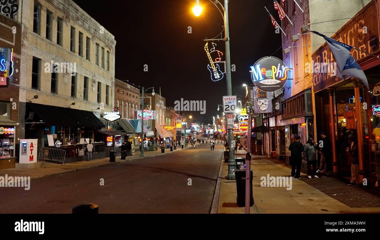 Typical Street view at Beale Street in Memphis - the home of Blues and ...