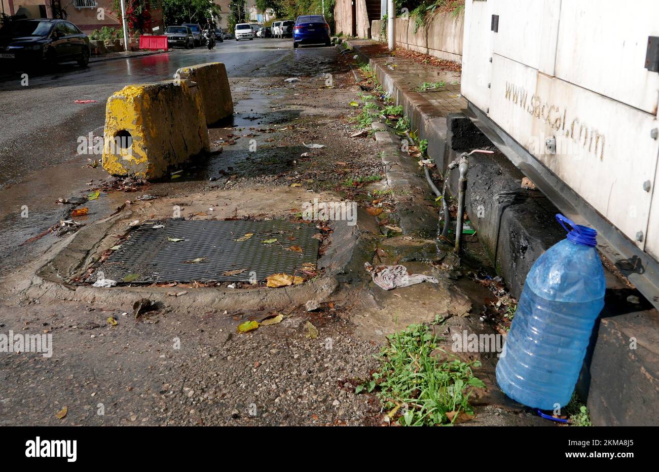 Beirut, Lebanon. 25th Nov, 2022. A tap and a bottle of water are seen ...