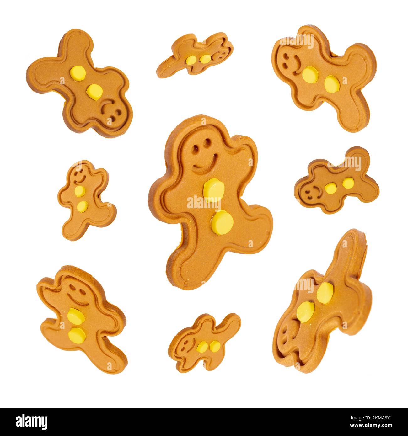 A group of Gingerbread men isolated on a white background Stock Photo ...