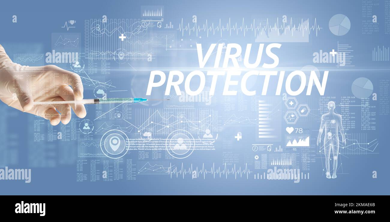 Syringe needle with virus vaccine Stock Photo - Alamy