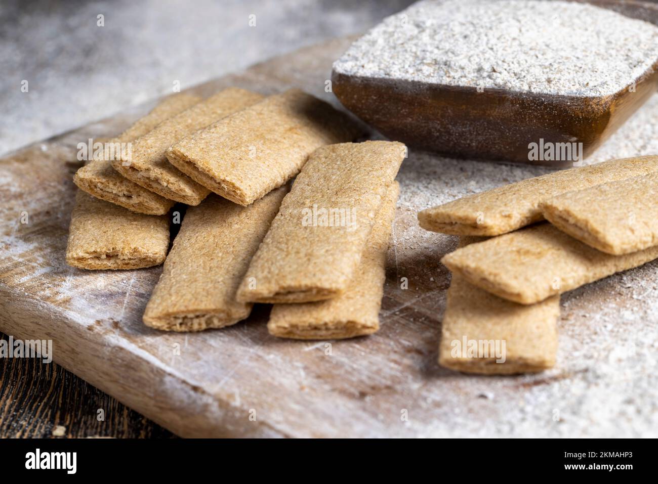 wheat long cookies stuffed with mashed different fruits, cookies with ...