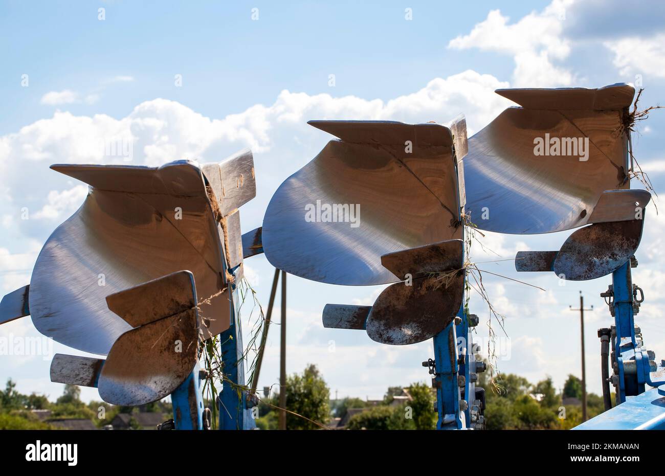 metal ploughs for arable land and tillage, old metal ploughs used in ...