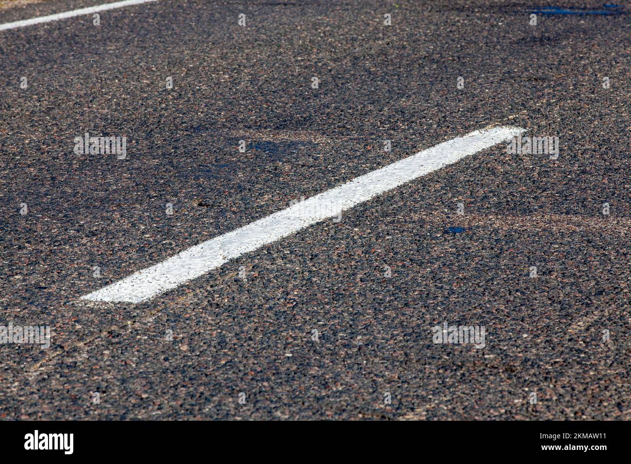 an empty old paved road , road markings on an asphalt highway Stock ...