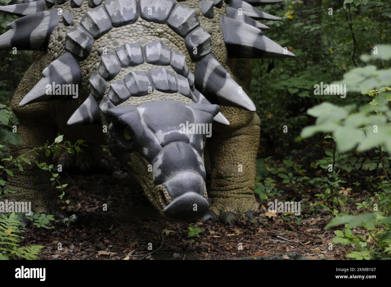 A closeup of an Edmontonia statue in the Museum of Life and Science in ...