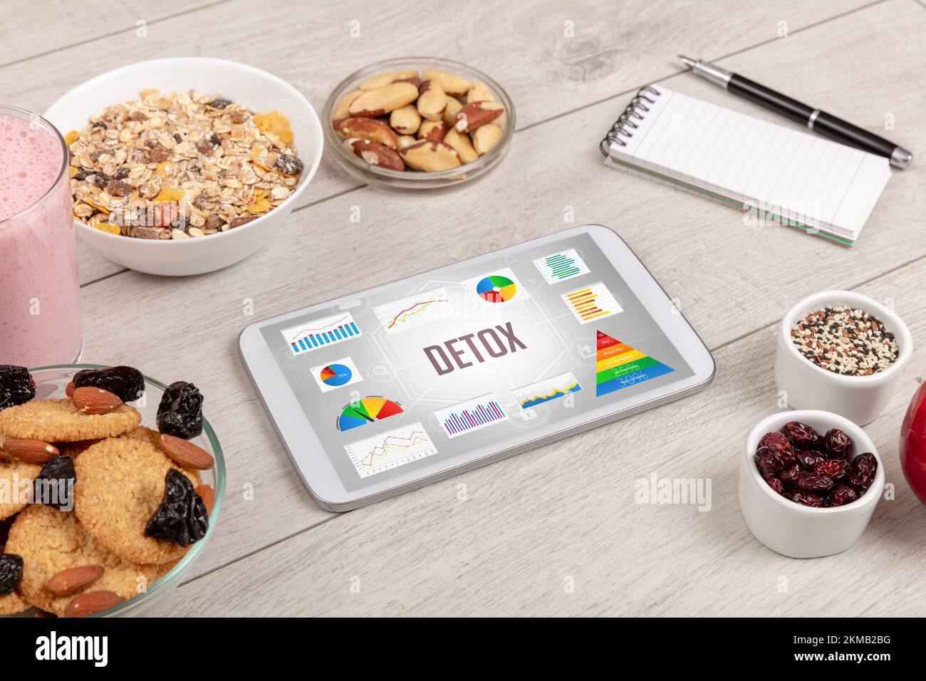 Organic food and tablet pc Stock Photo - Alamy