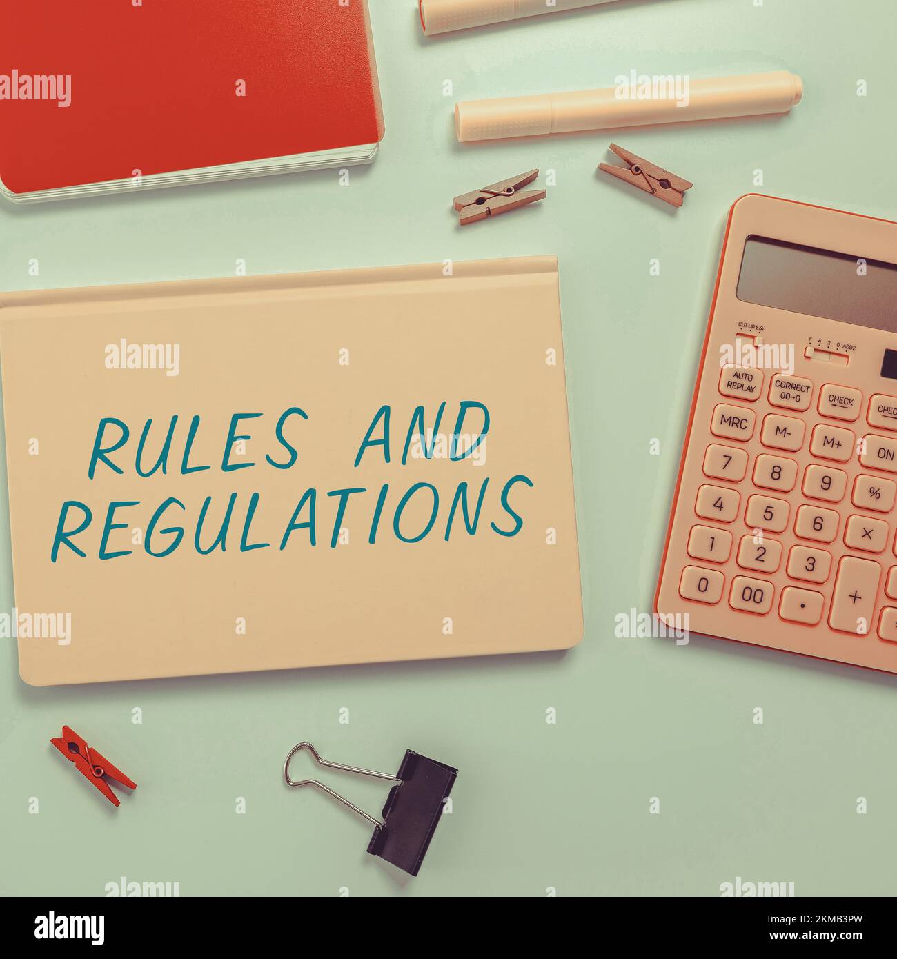 Writing displaying text Rules And Regulations. Business concept ...