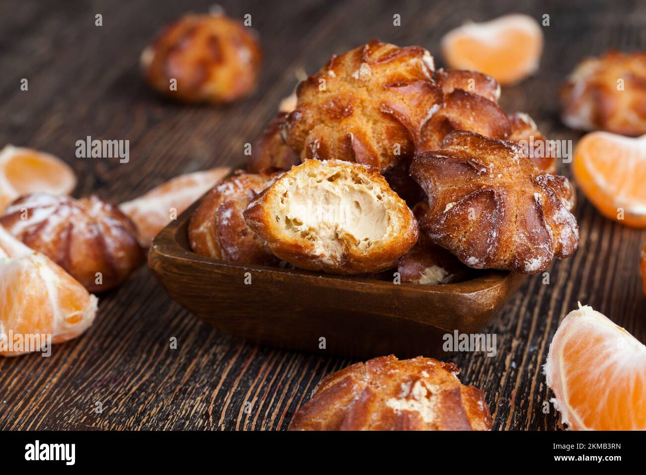 custard cake with butter cream with the taste of condensed milk, small ...