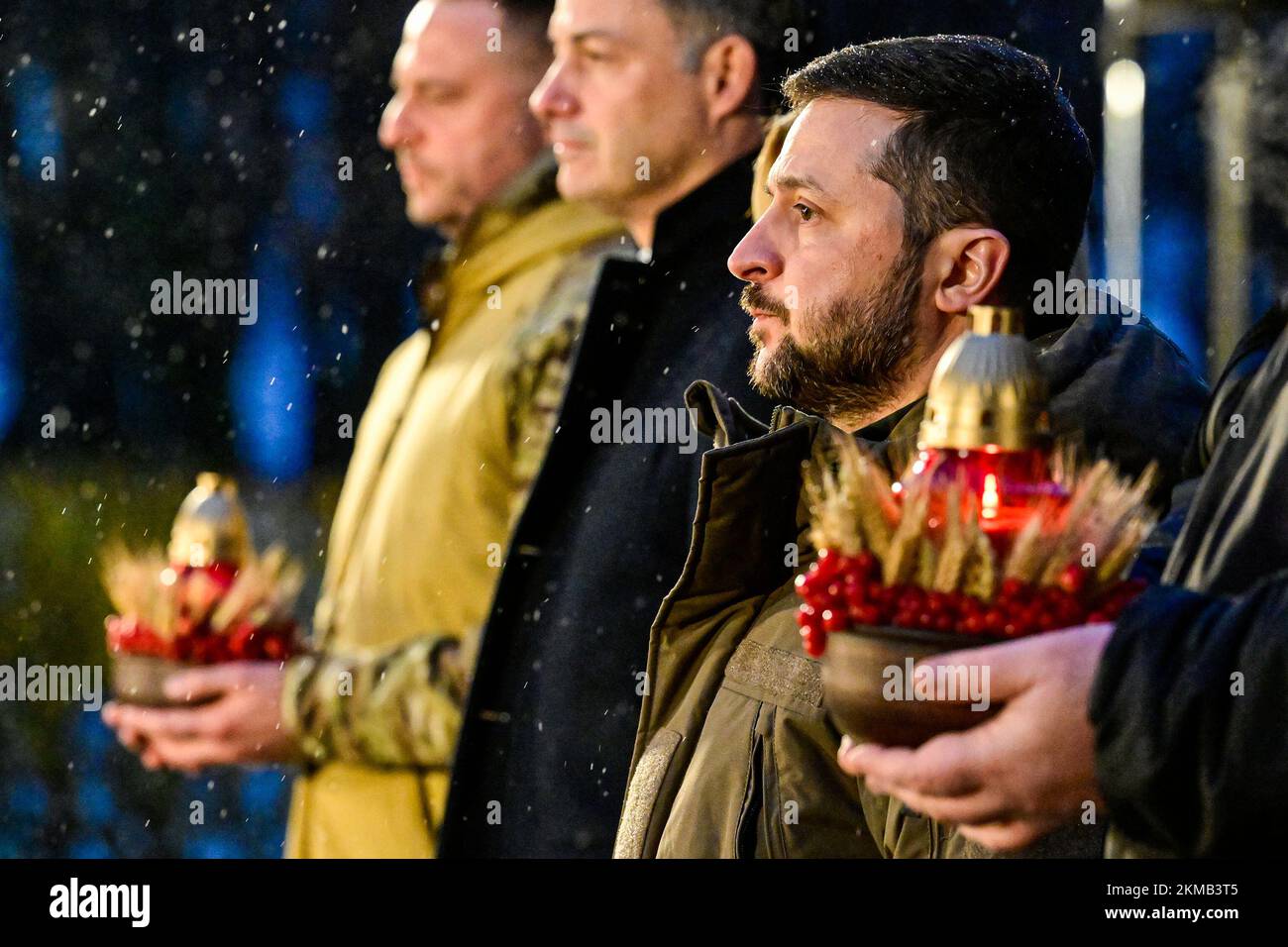 Ukrainian president Volodymyr Zelensky pictured during a ceremony to ...