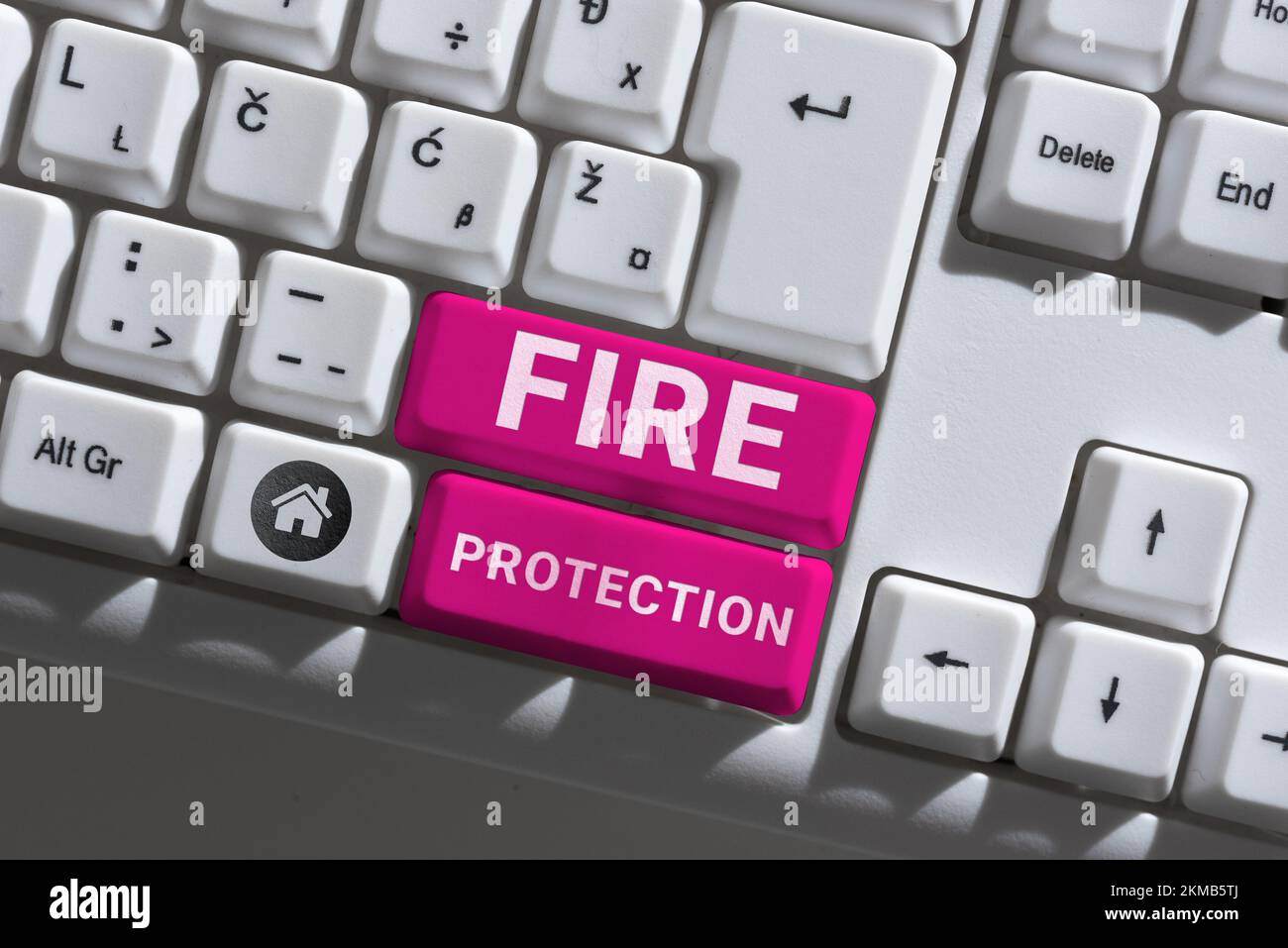 Inspiration showing sign Fire Protection. Business idea measures taken ...