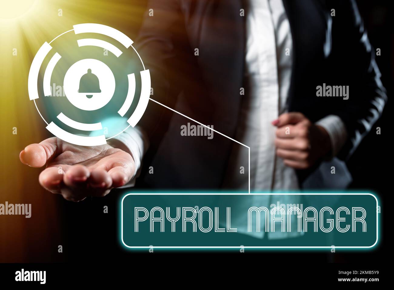 Conceptual caption Payroll Manager. Internet Concept Maintains payroll ...