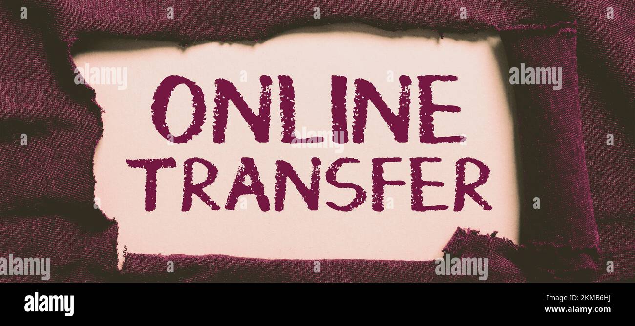 Text caption presenting Online Transfer. Word for authorizes a fund ...