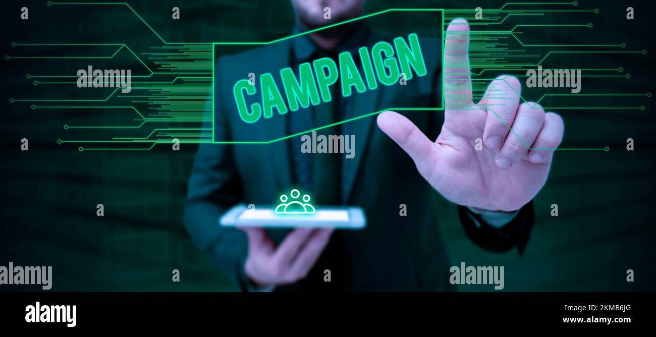Inspiration showing sign Campaign. Word Written on organized course of ...