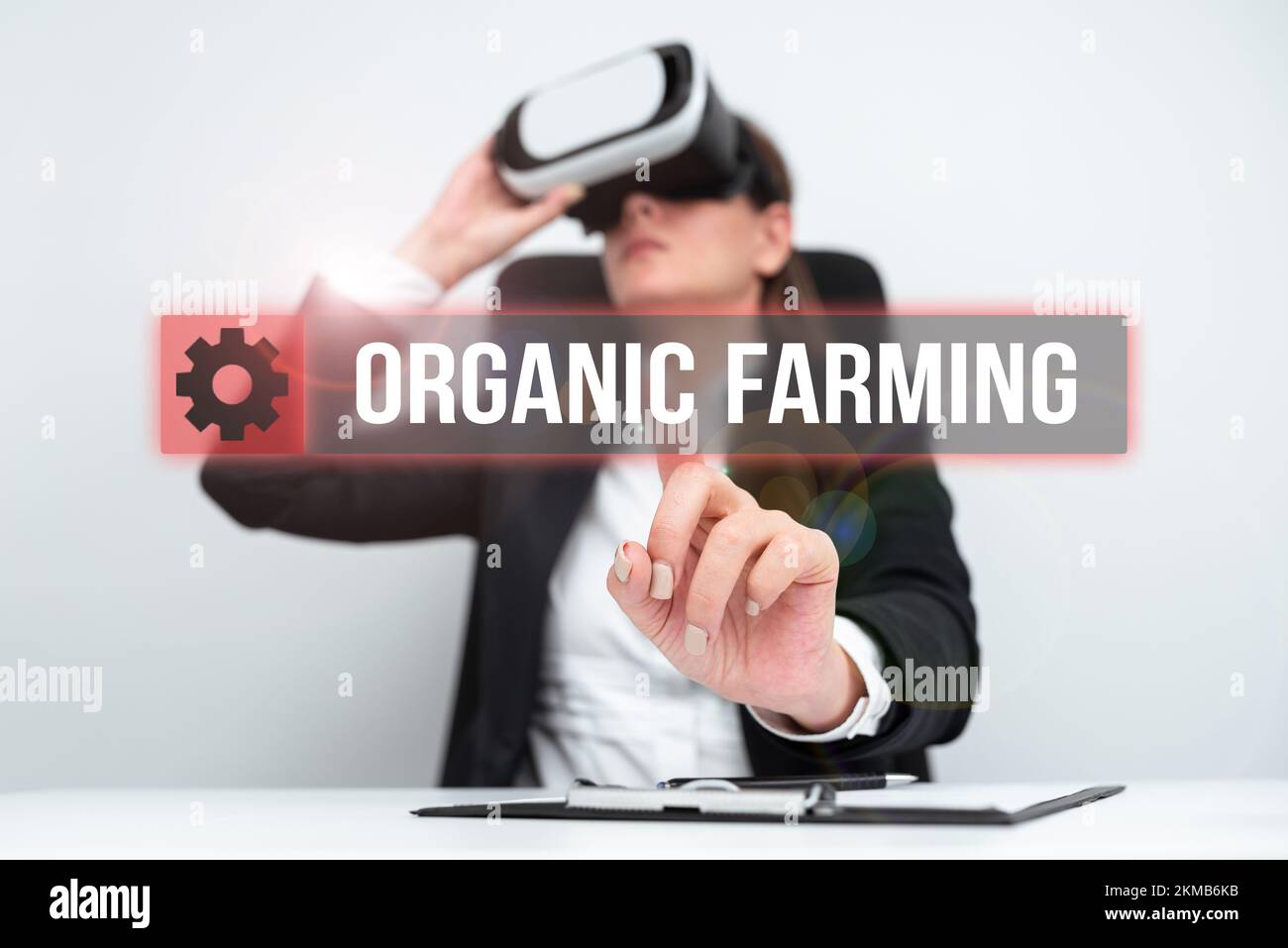 Sign displaying Organic Farming. Business overview agricultural system ...