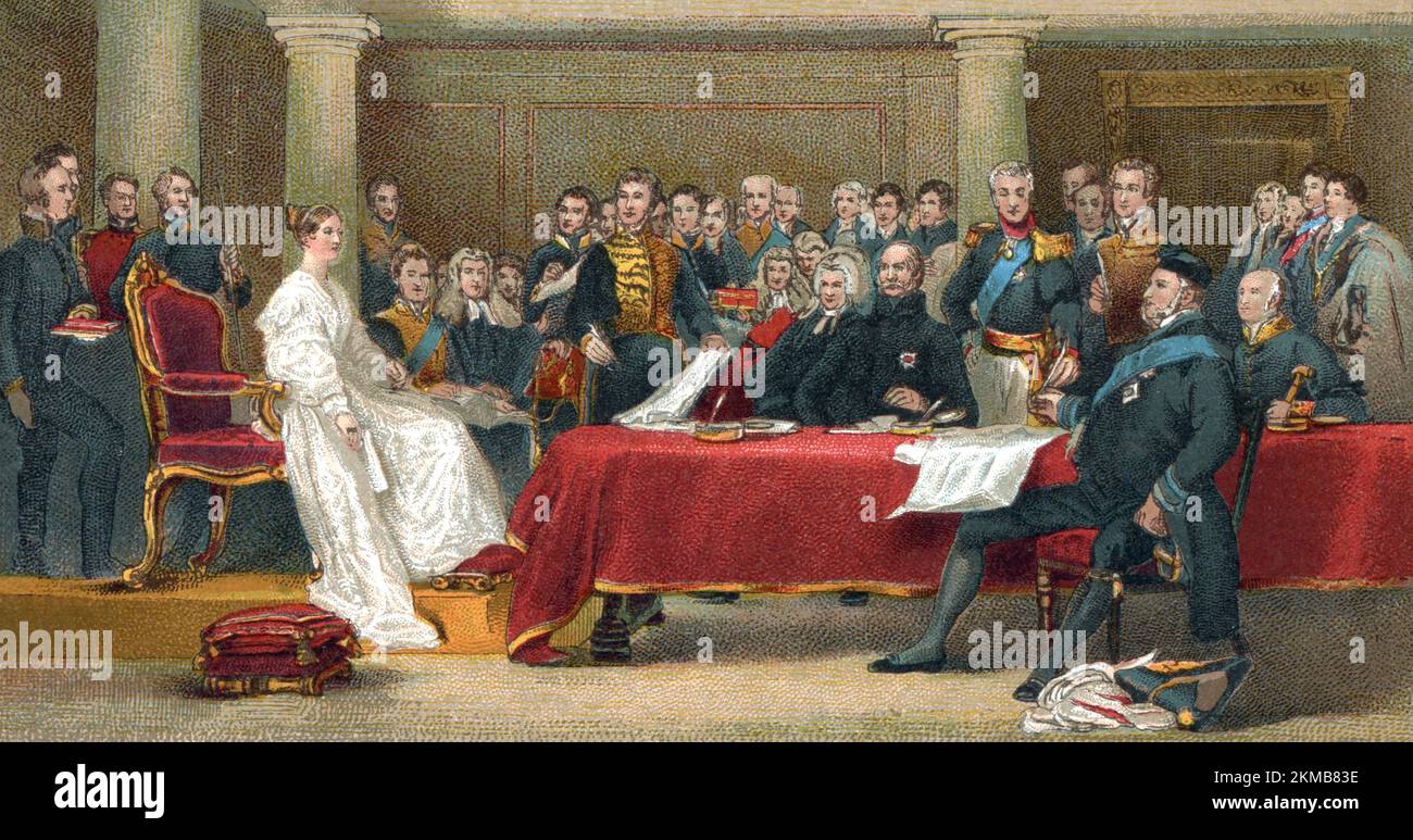 Queen Victoria first Privy council in Red Saloon Kensington Palace 19th ...