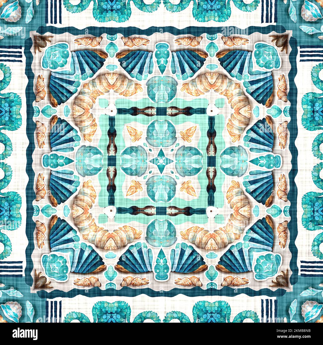 Teal beach house coastal style patchwork pattern tile. Modern nantucket ...