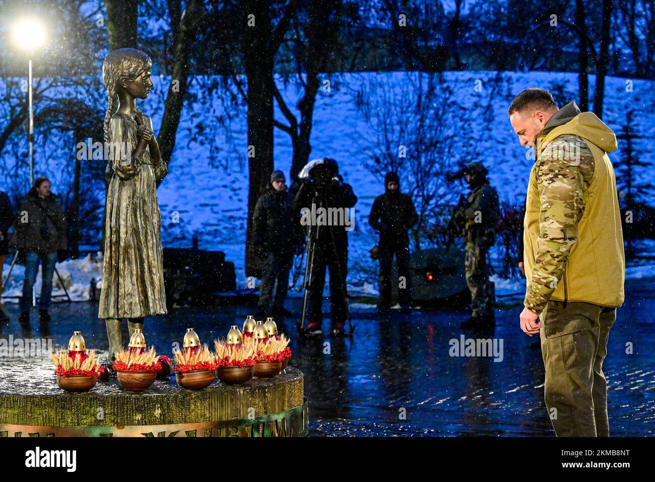 Illustration picture shows a ceremony to commemorate the Holodomor ...