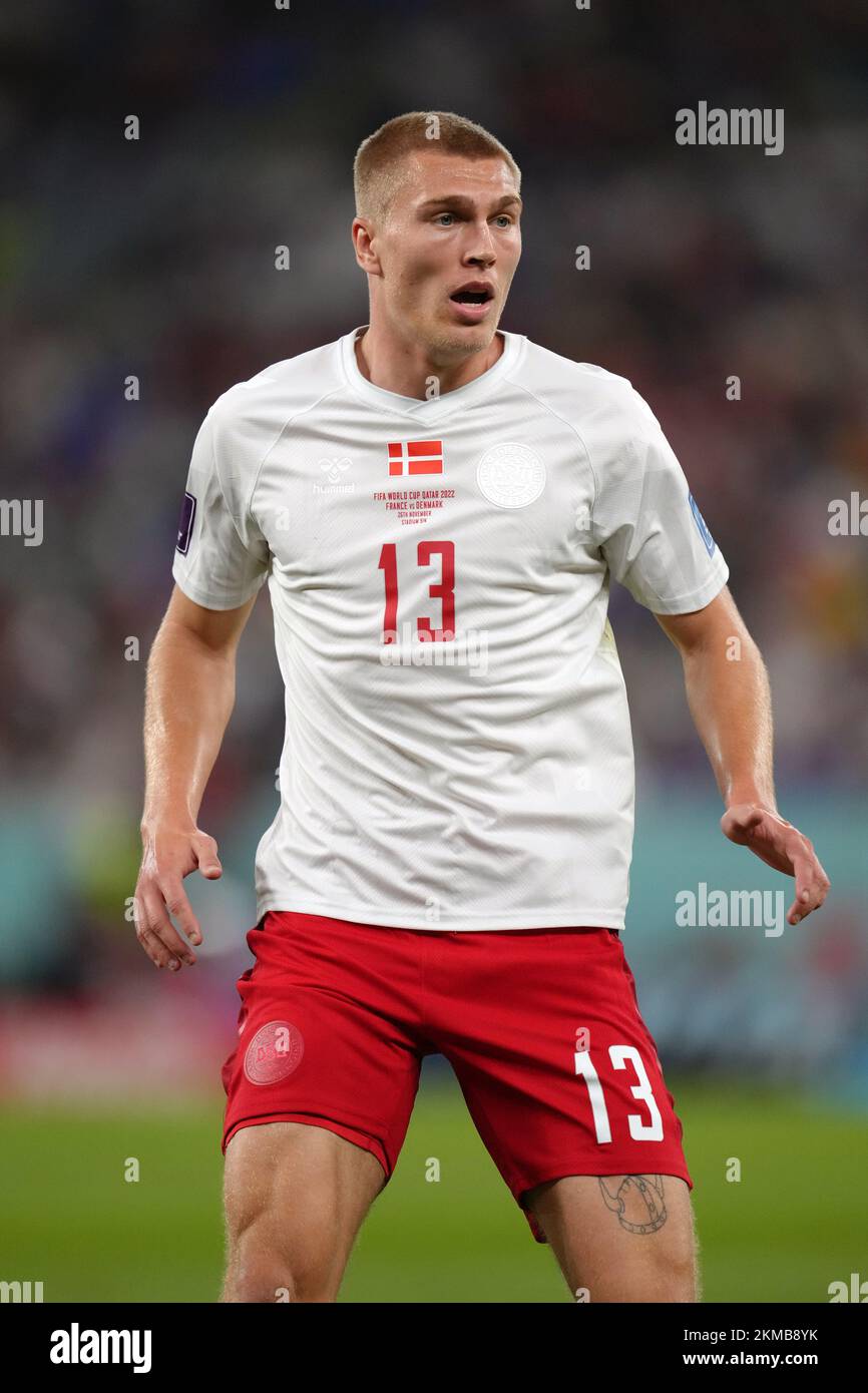 Denmark's Rasmus Kristensen in action during the FIFA World Cup Group D ...
